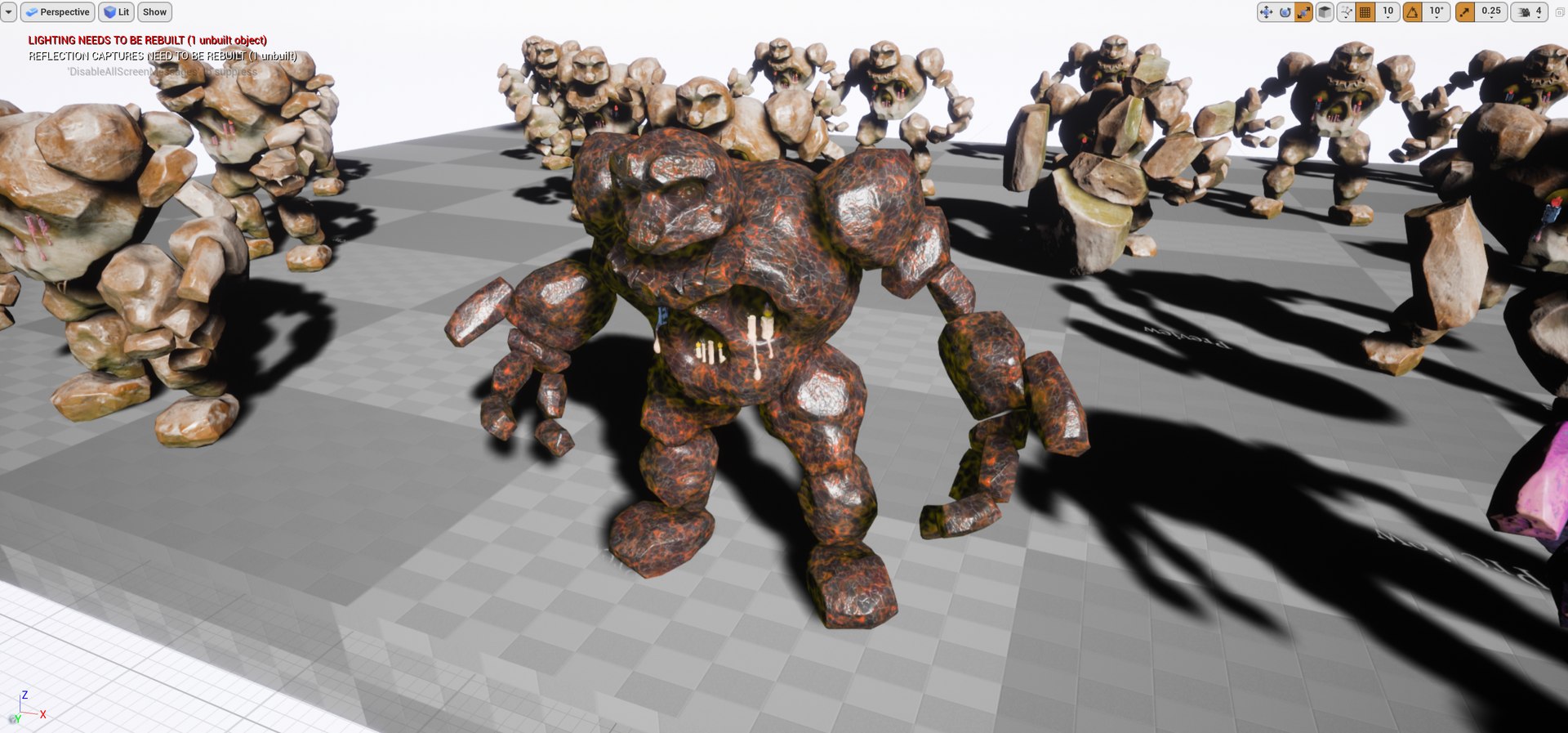 3D Golem 4 set skins 18 animations model - TurboSquid 1786046