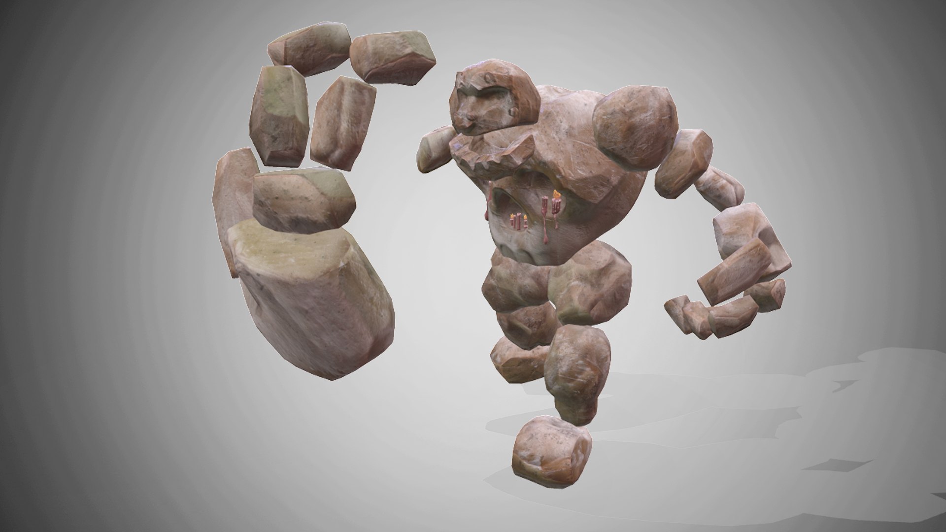 3D Golem 4 set skins 18 animations model - TurboSquid 1786046