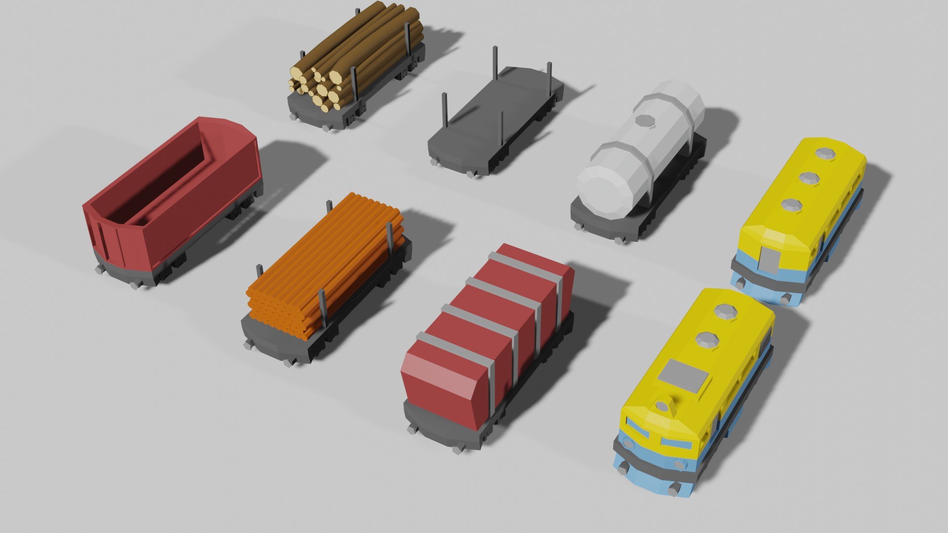Train And Wagons 3D - TurboSquid 2113889