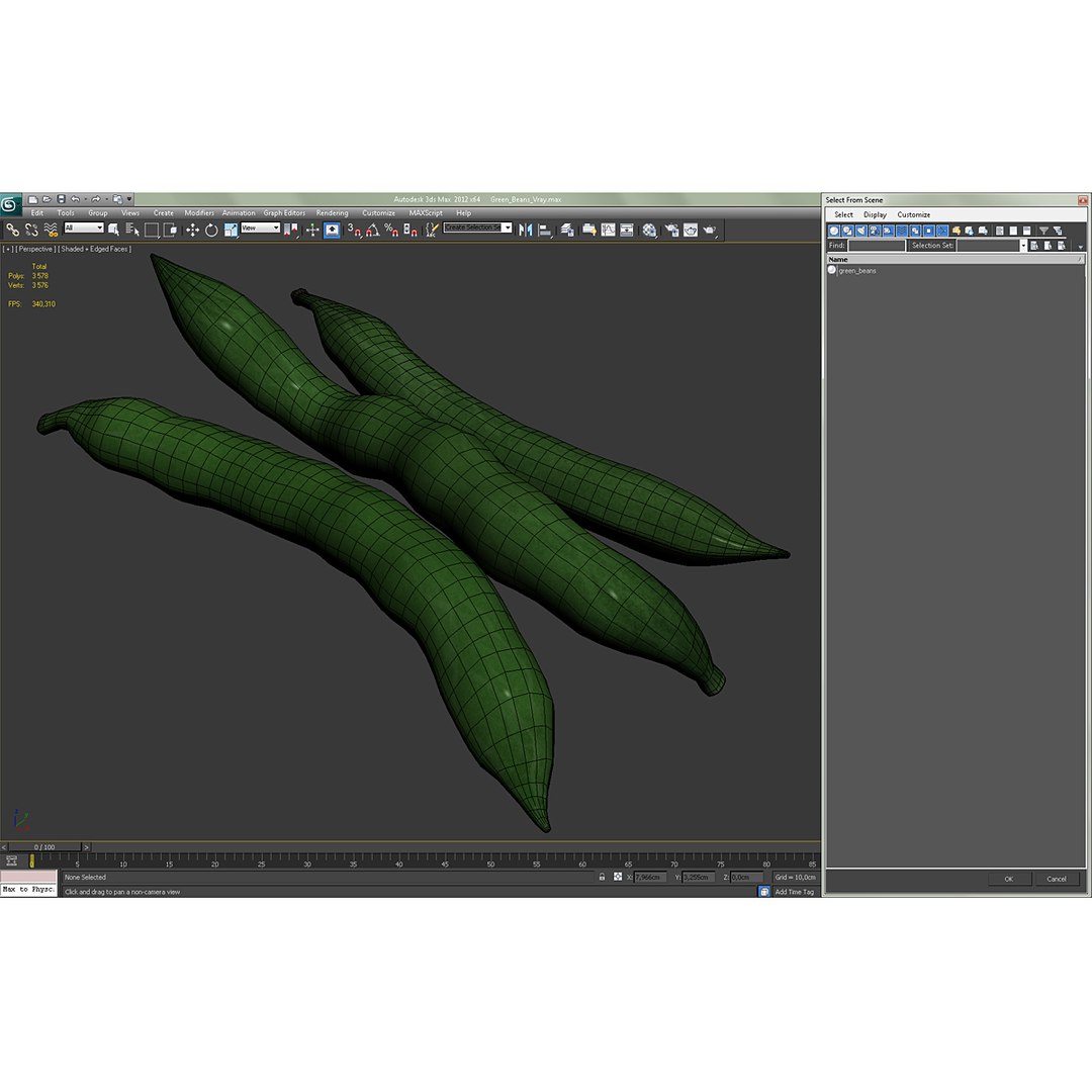 Green Beans 2 3d Model