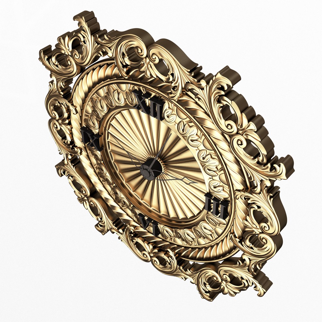 Classic Wall Clock 019 Gold 3D Model - TurboSquid 2138093