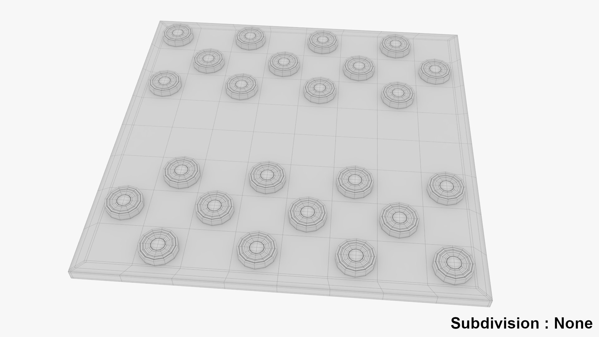 3D Model Classic Checkers Wooden Board - TurboSquid 1580795