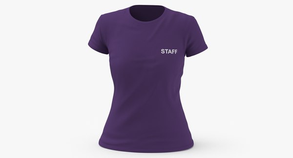 Female Crew Neck Worn Purple Staff 03(1) 3D model - TurboSquid 1731375