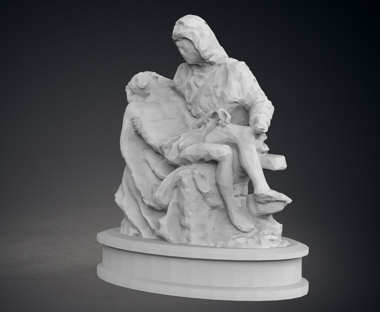 Low Poly Pieta Statue 3D Model - TurboSquid 2226331