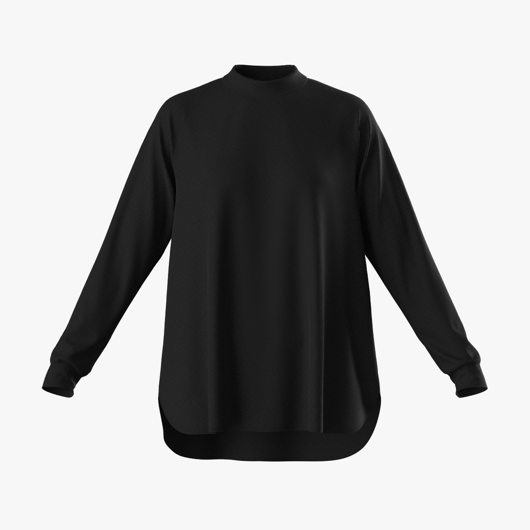 Female Oversized Raglan Longsleeve Model - TurboSquid 2174276
