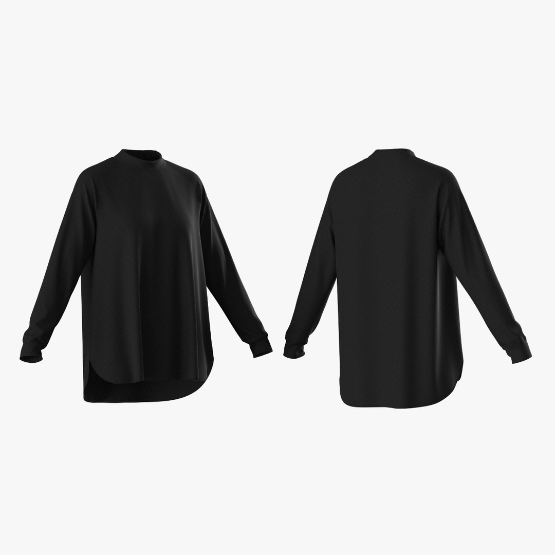 Female Oversized Raglan Longsleeve Model - TurboSquid 2174276