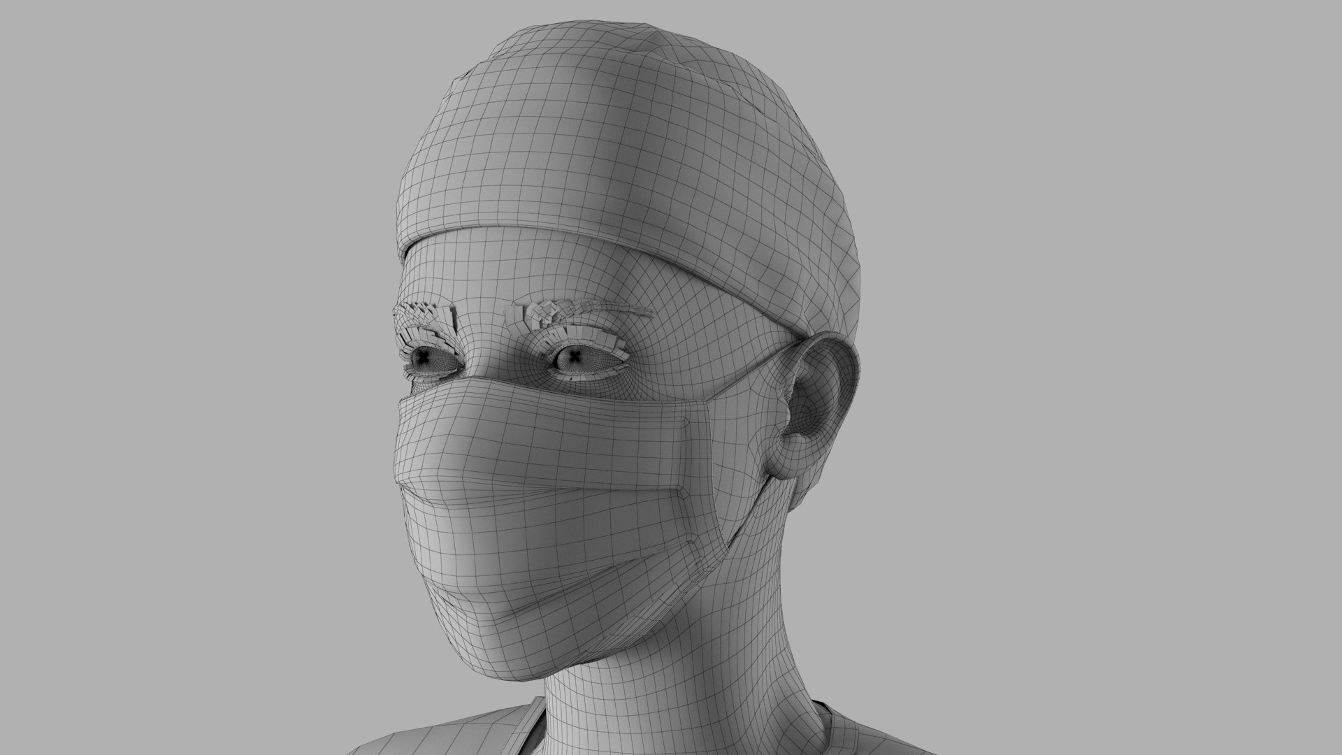 3D Female Face Mask Model - TurboSquid 1545631