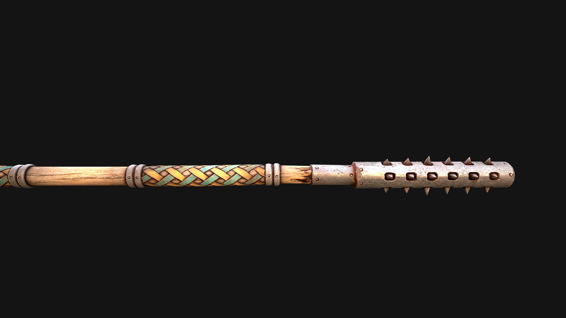 3D Medieval Polearms Mace Iron War Staff Weapon Set - TurboSquid 2542886