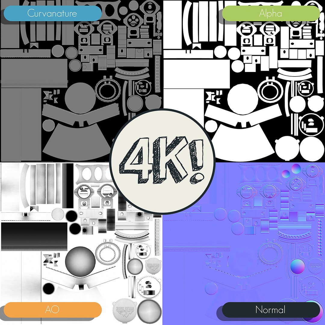 3d Optical Scope Normal Maps