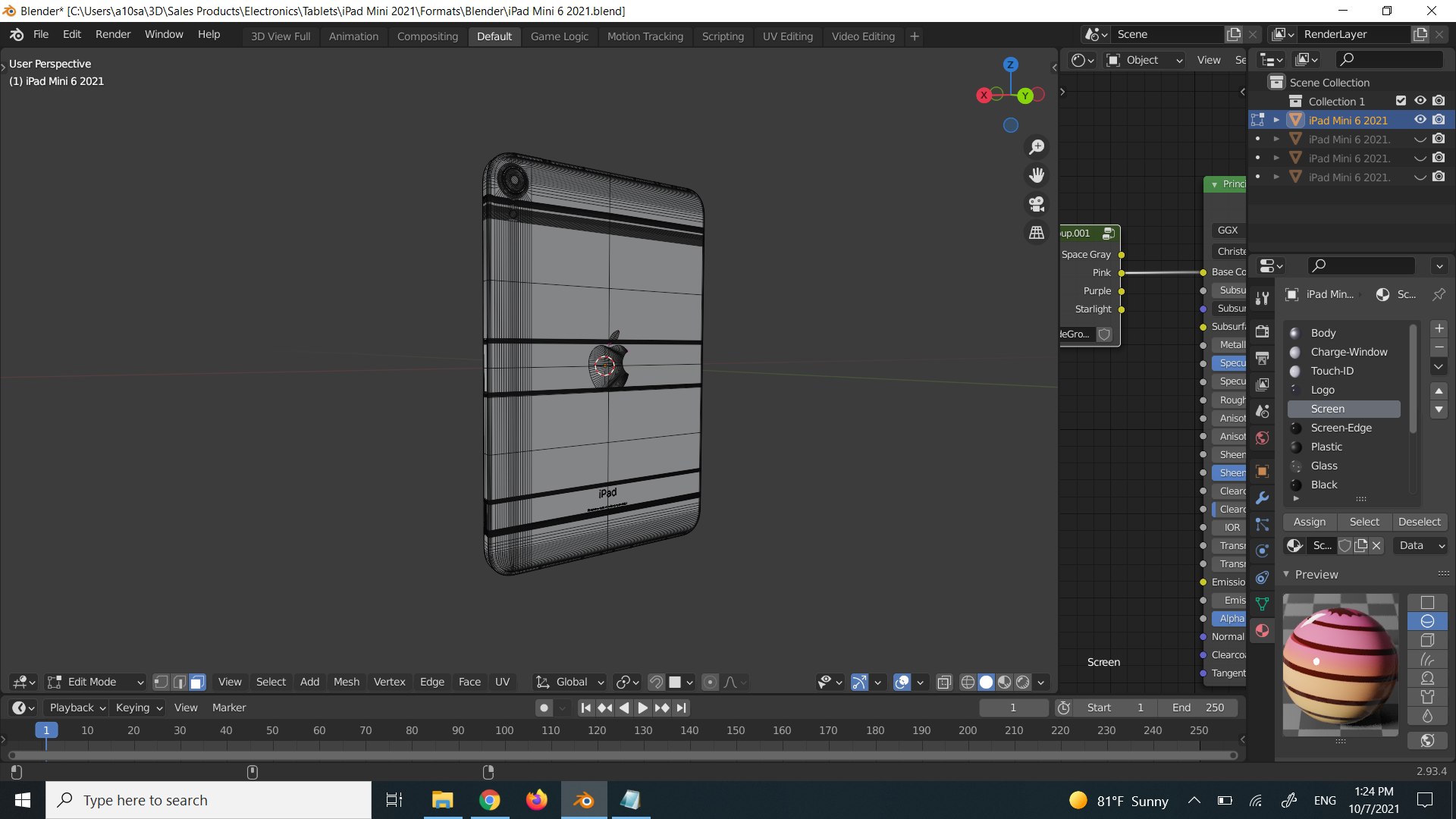 3D Apple IPad Mini 6 2021 In Official Colors And Design Model ...