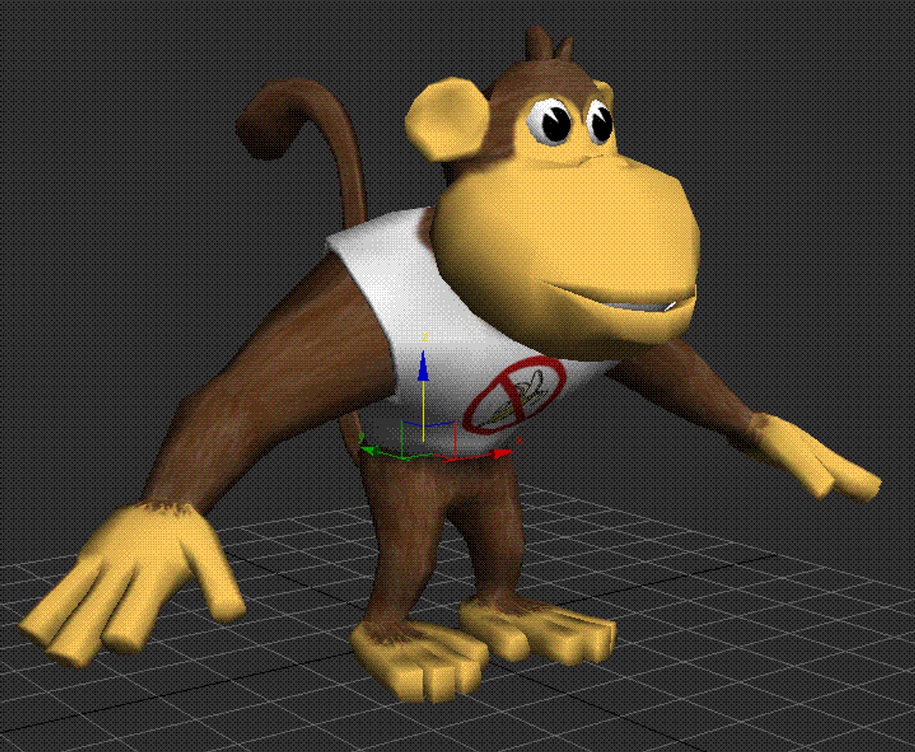 3d monkey toon model