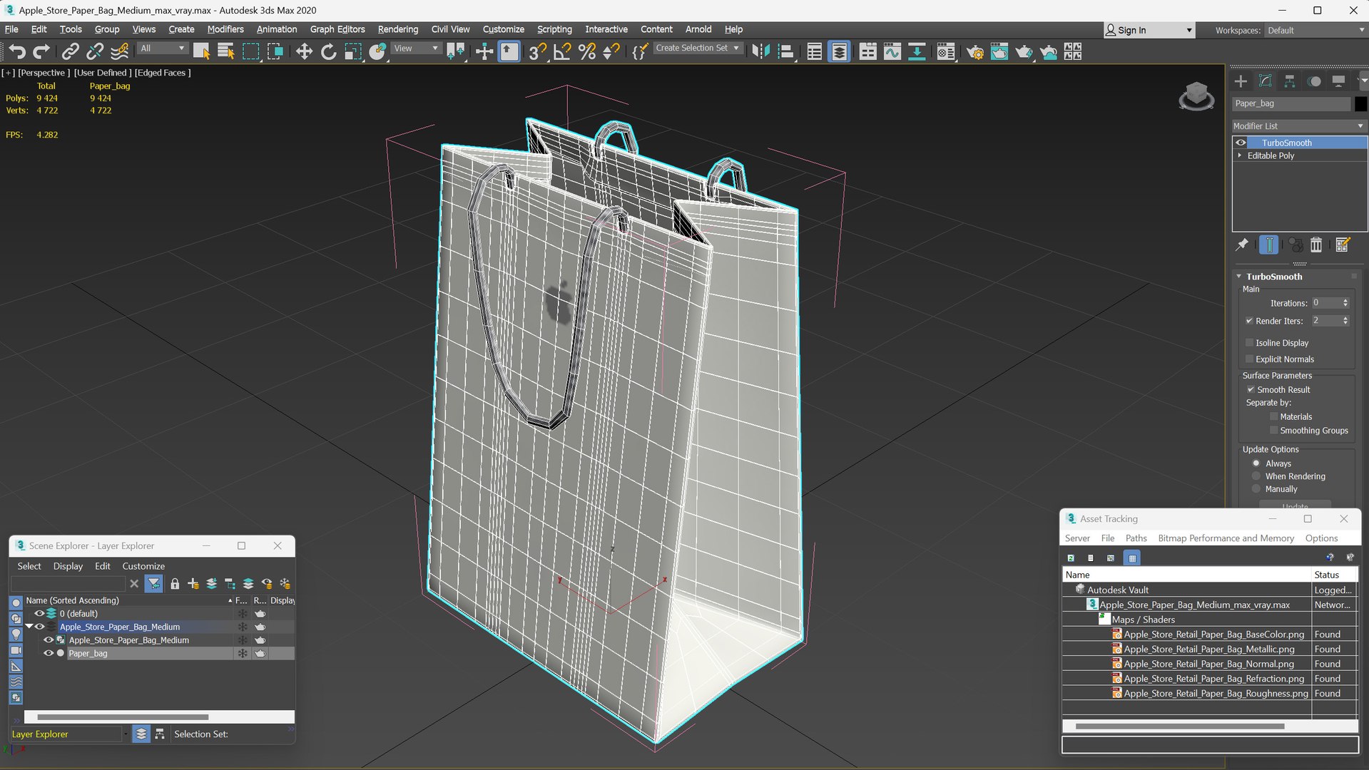 Apple Store Paper Bag Medium 3D Model - TurboSquid 2373268