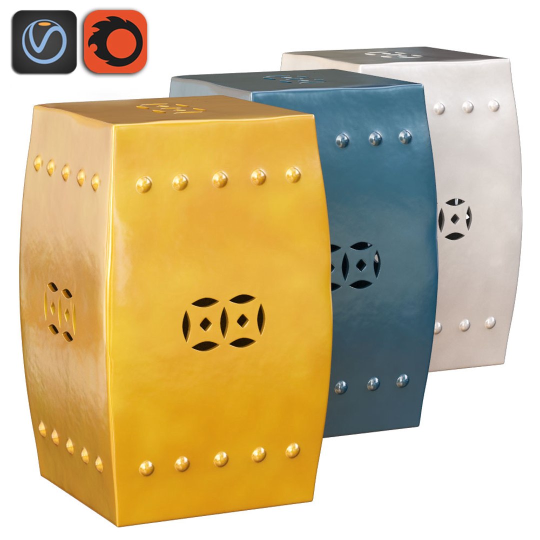 3d Model Yellow Chinese Stool