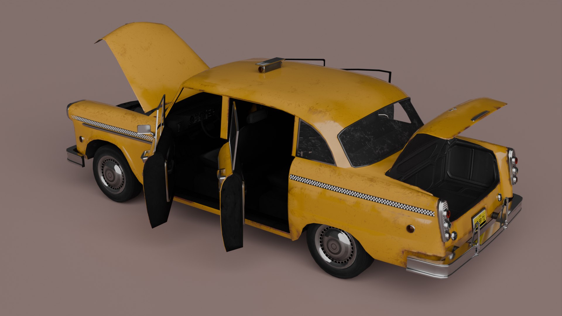 3D Old Taxi - TurboSquid 2317456