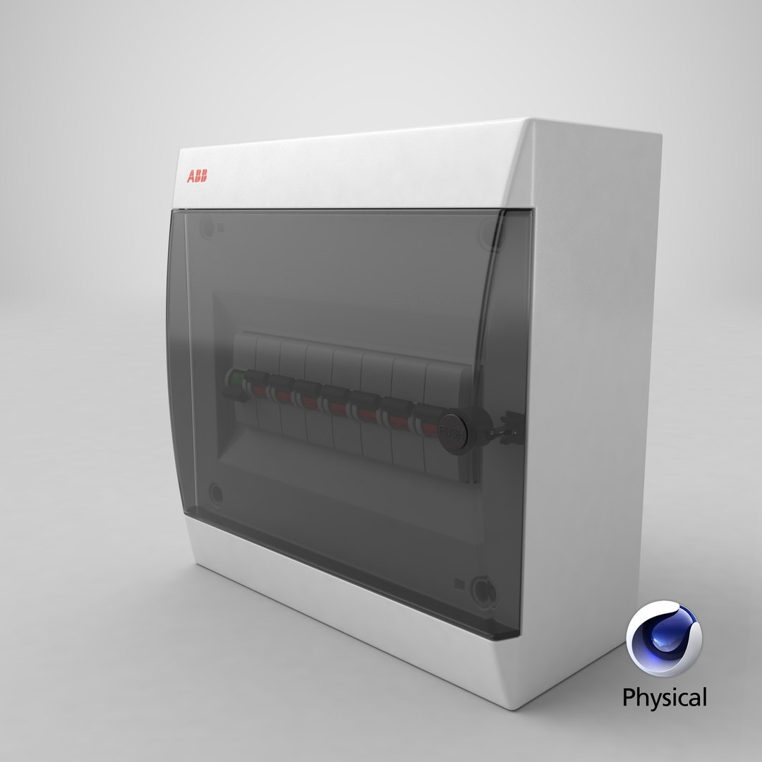 Electrical Panel ABB Unibox IP40 8M model - TurboSquid 2020580