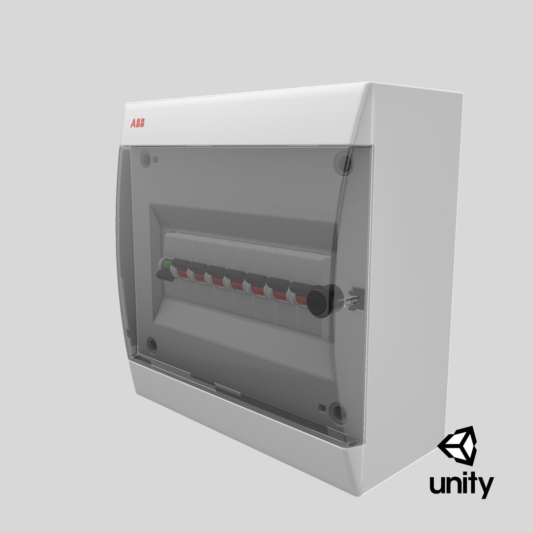 Electrical Panel ABB Unibox IP40 8M model - TurboSquid 2020580