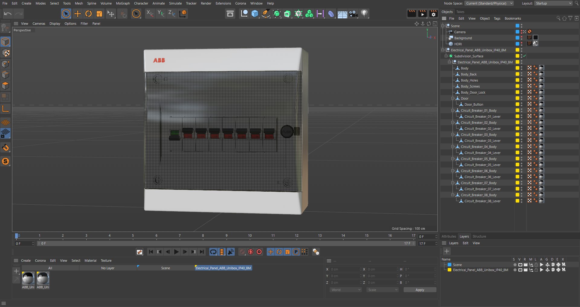 Electrical Panel ABB Unibox IP40 8M Model - TurboSquid 2020580