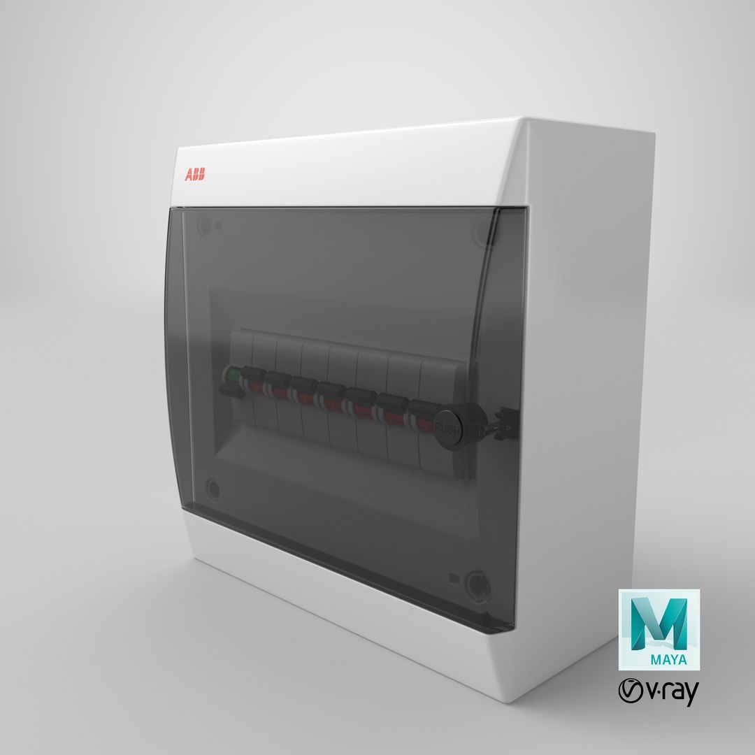 Electrical Panel ABB Unibox IP40 8M Model - TurboSquid 2020580