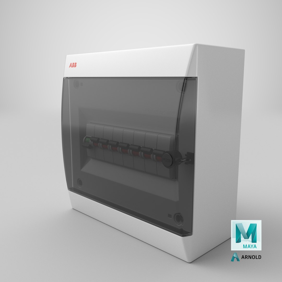 Electrical Panel ABB Unibox IP40 8M model - TurboSquid 2020580