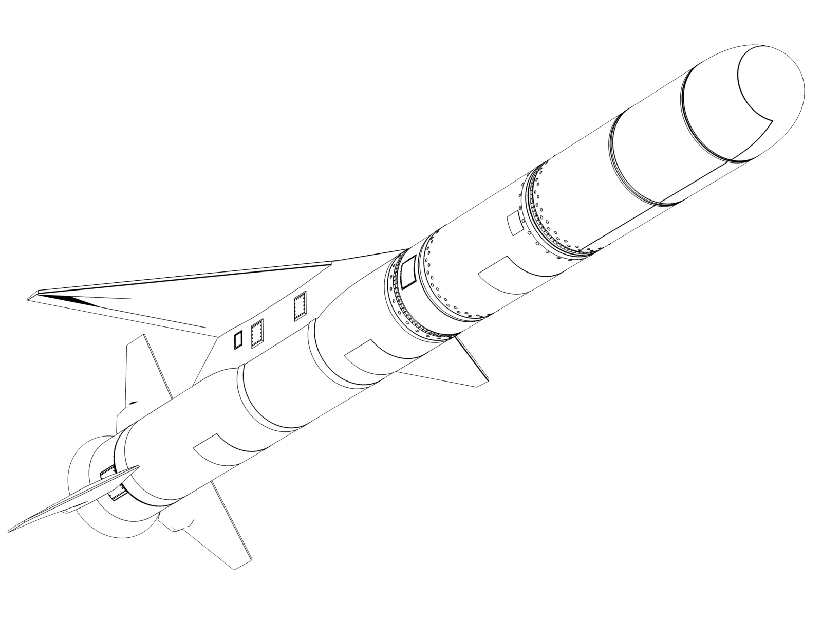 pegasus rocket x 3d model