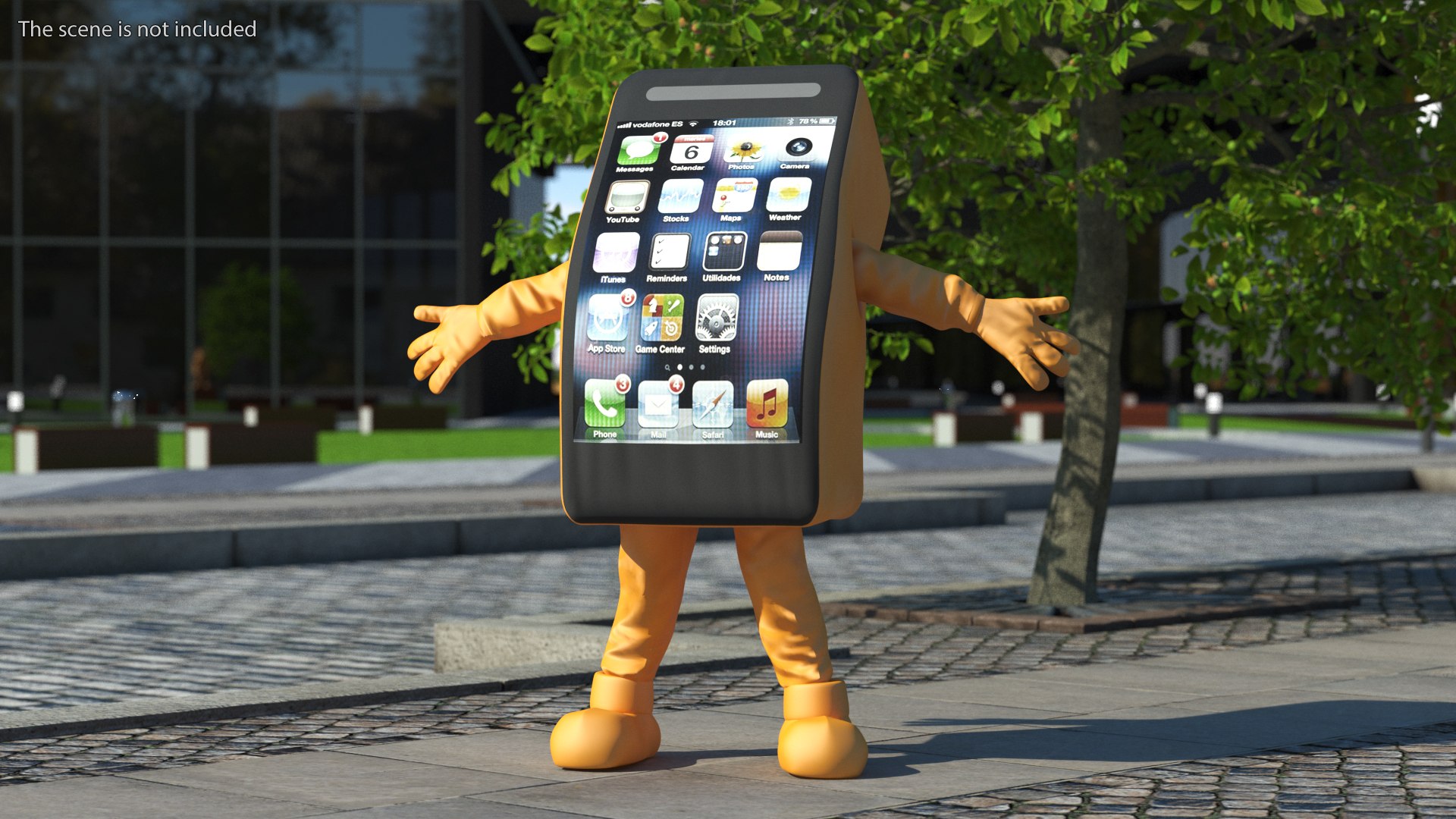 3D Orange IPhone Mascot Happy Pose model - TurboSquid 2059261