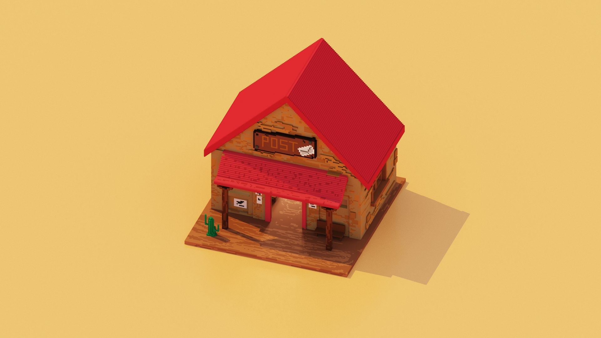 Old Voxel Post Office Design 3D Model - TurboSquid 1805772