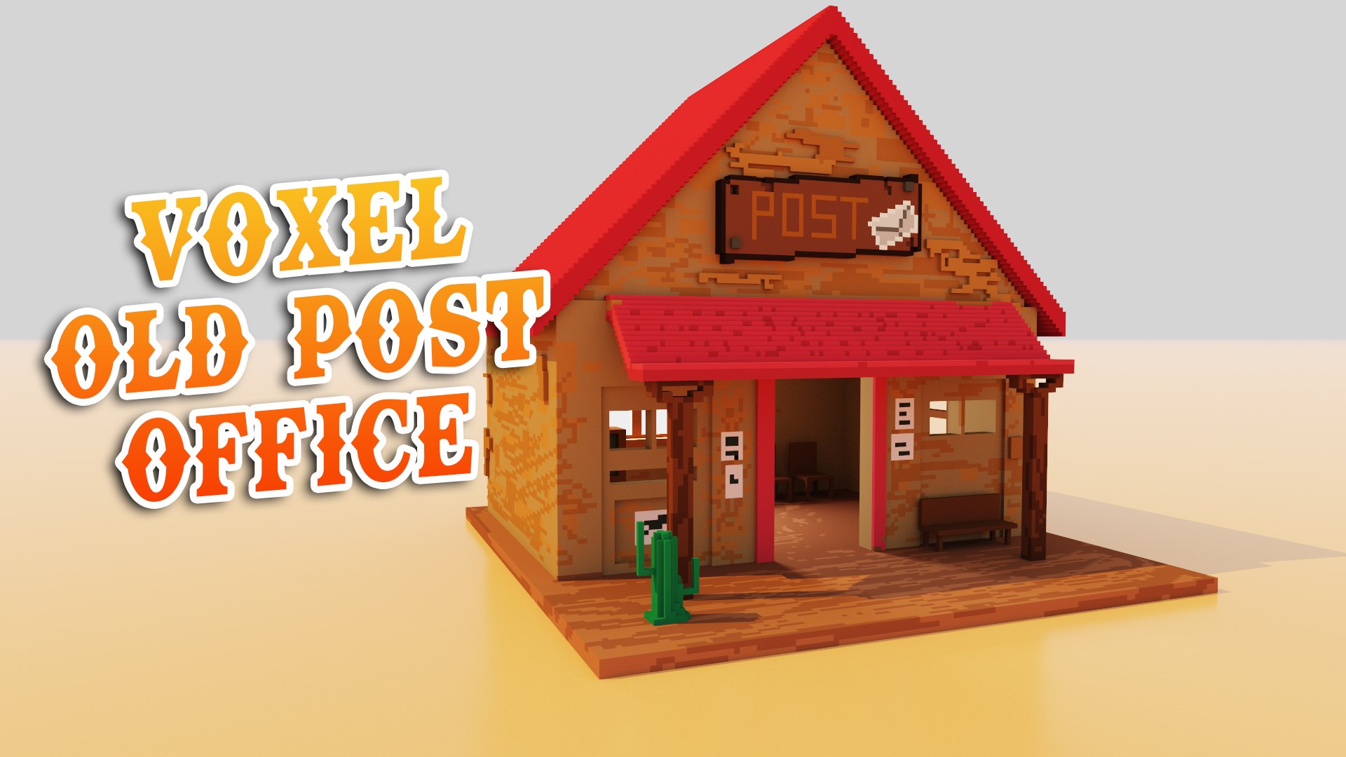 Old Voxel Post Office Design 3D Model - TurboSquid 1805772