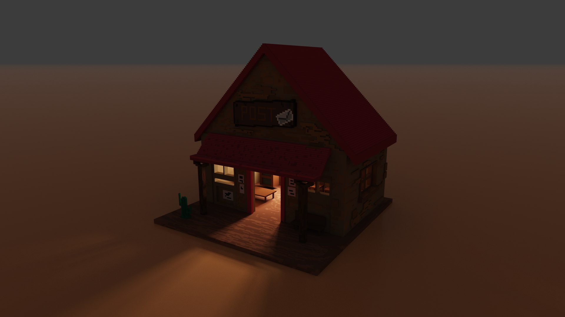 Old Voxel Post Office Design 3D Model - TurboSquid 1805772