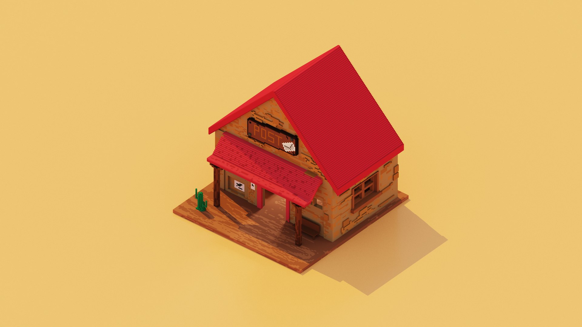 Old Voxel Post Office Design 3D Model - TurboSquid 1805772