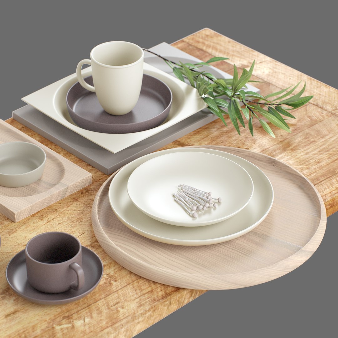 Decor Set 87 Japanese Dishes 3D Model - TurboSquid 2107775