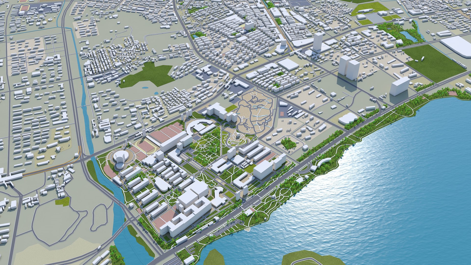 3D City Area Building Model - TurboSquid 1669848