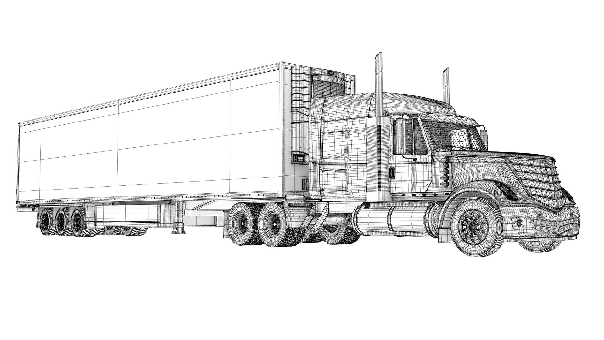 Truck With Reefer Refrigerator Trailer Model - TurboSquid 2020091