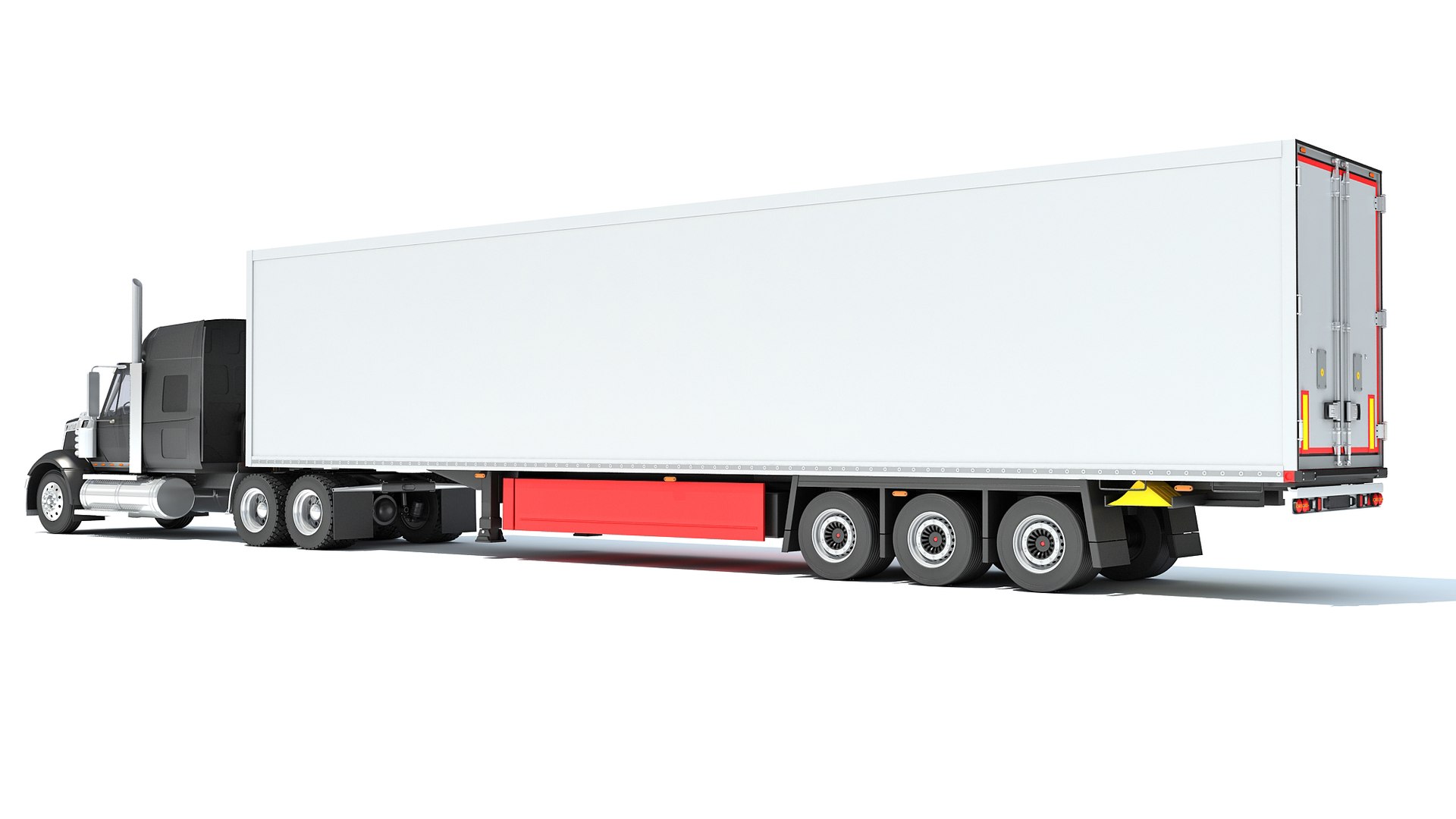 Truck With Reefer Refrigerator Trailer Model - TurboSquid 2020091