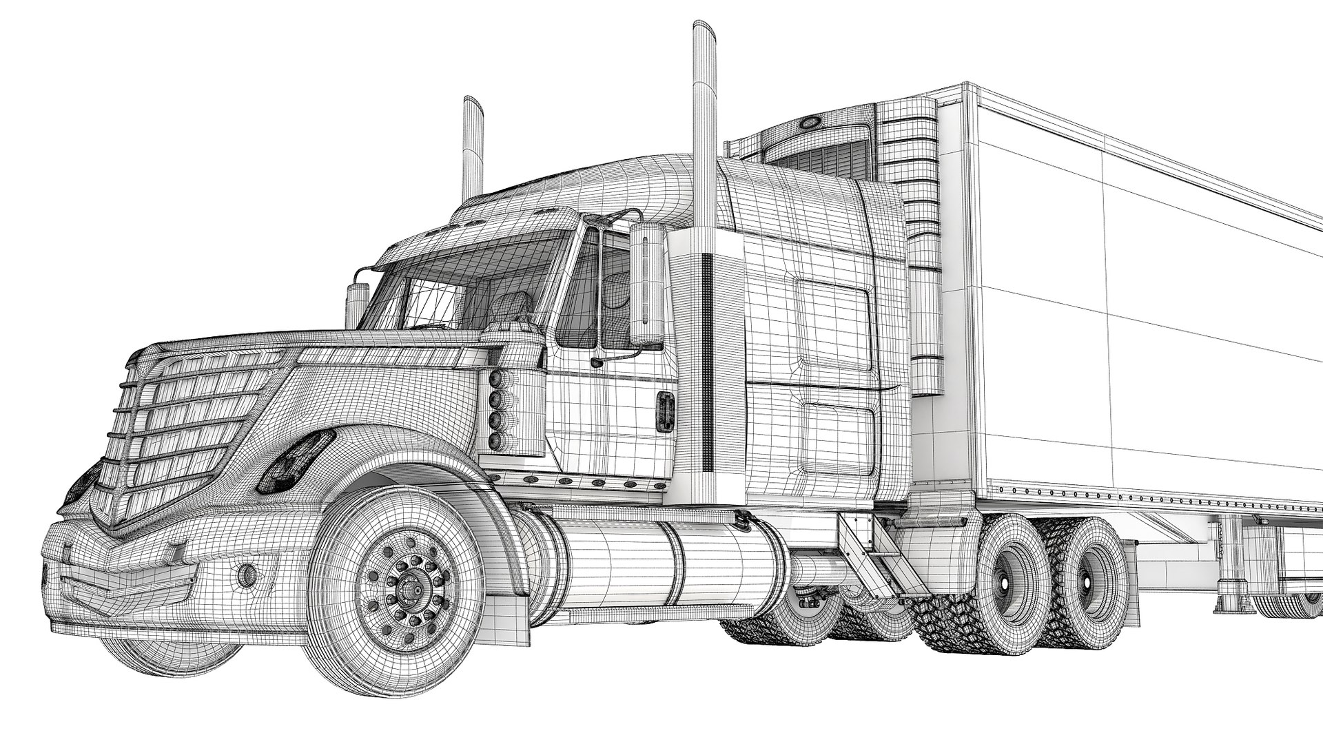 Truck With Reefer Refrigerator Trailer Model - TurboSquid 2020091