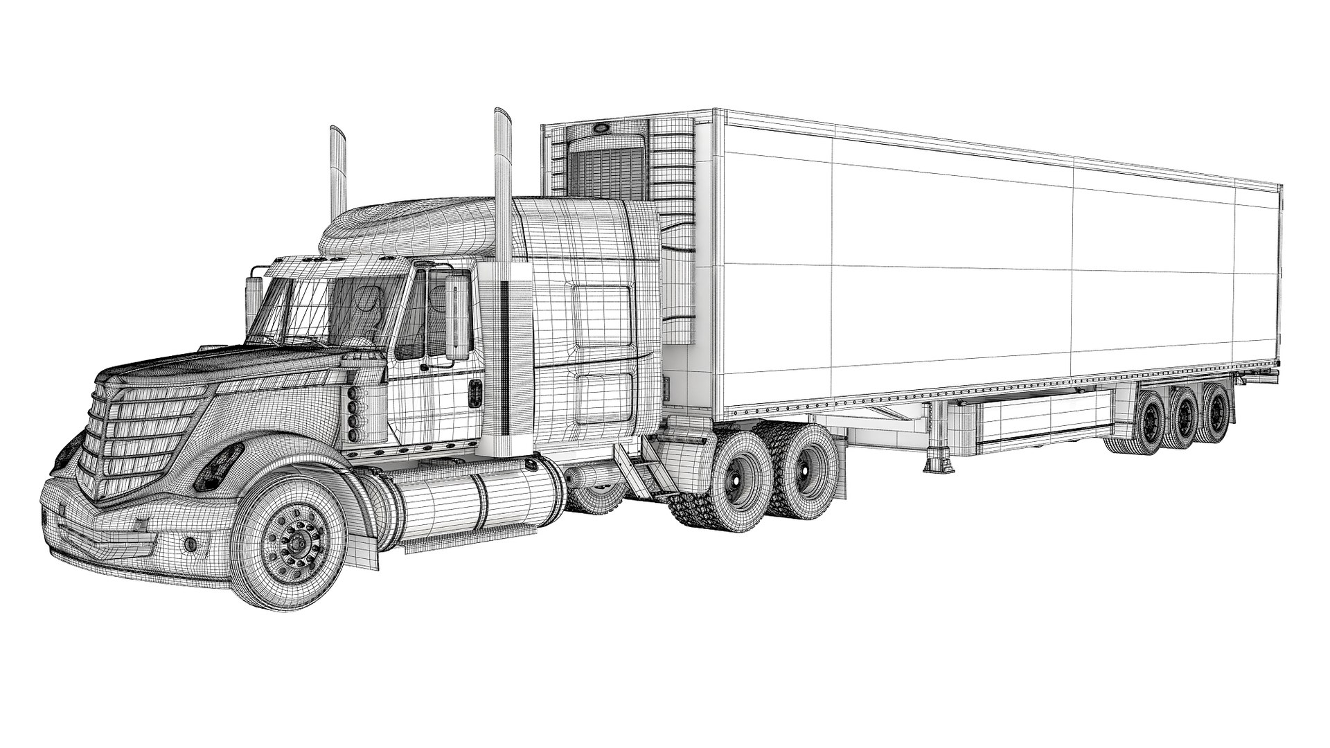 Truck With Reefer Refrigerator Trailer Model - TurboSquid 2020091