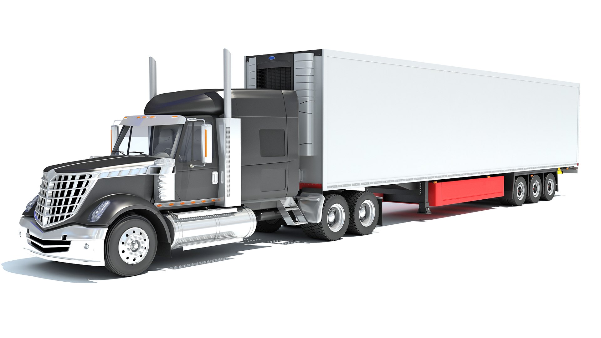 Truck With Reefer Refrigerator Trailer Model - TurboSquid 2020091
