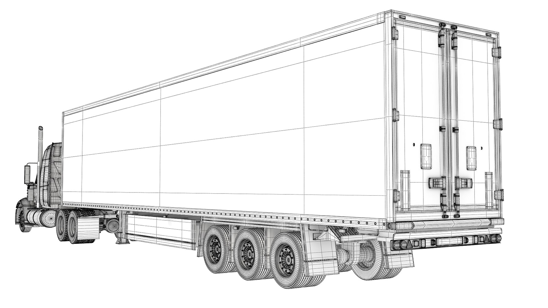 Truck With Reefer Refrigerator Trailer Model - TurboSquid 2020091