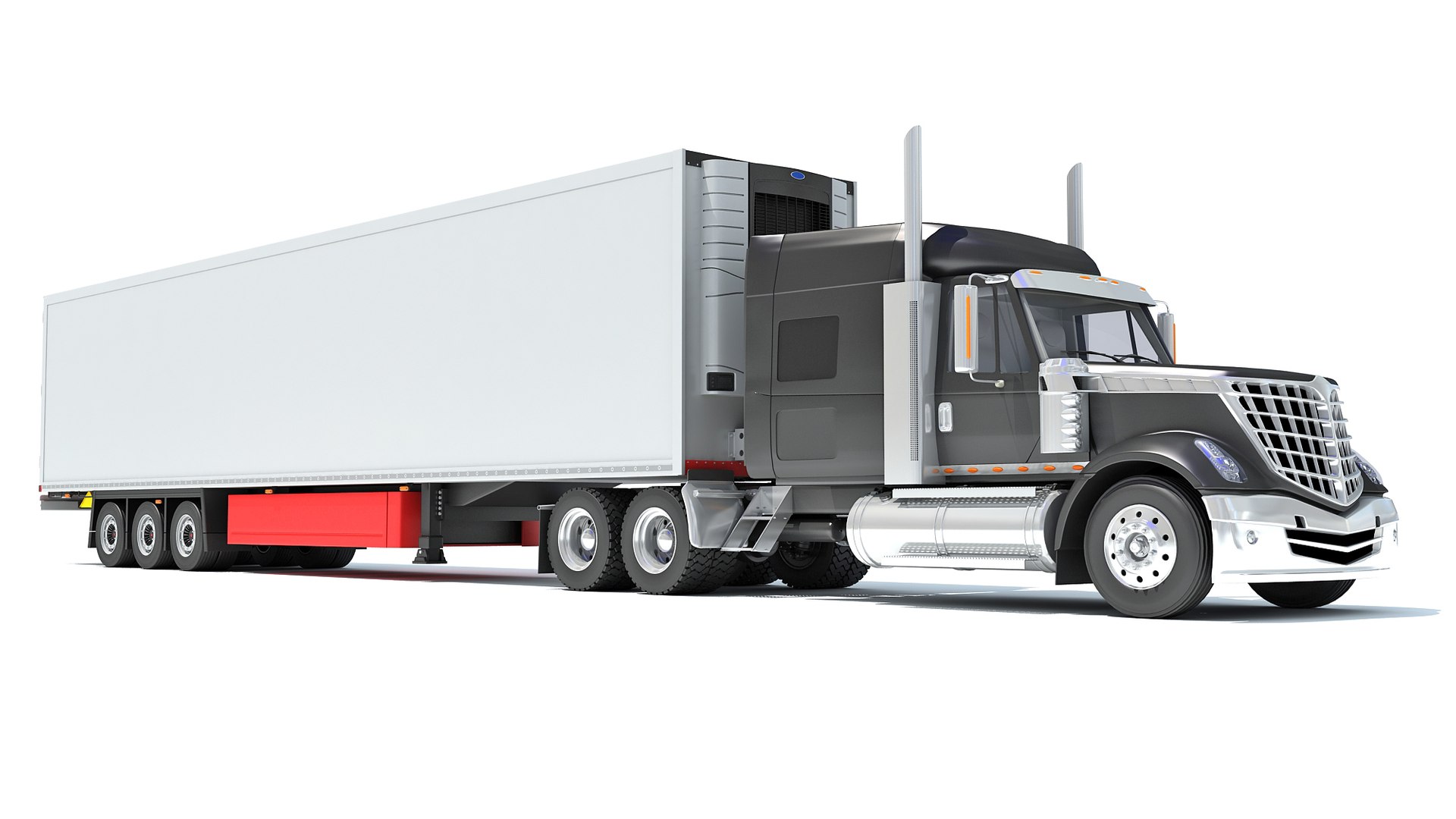 Truck With Reefer Refrigerator Trailer Model - TurboSquid 2020091