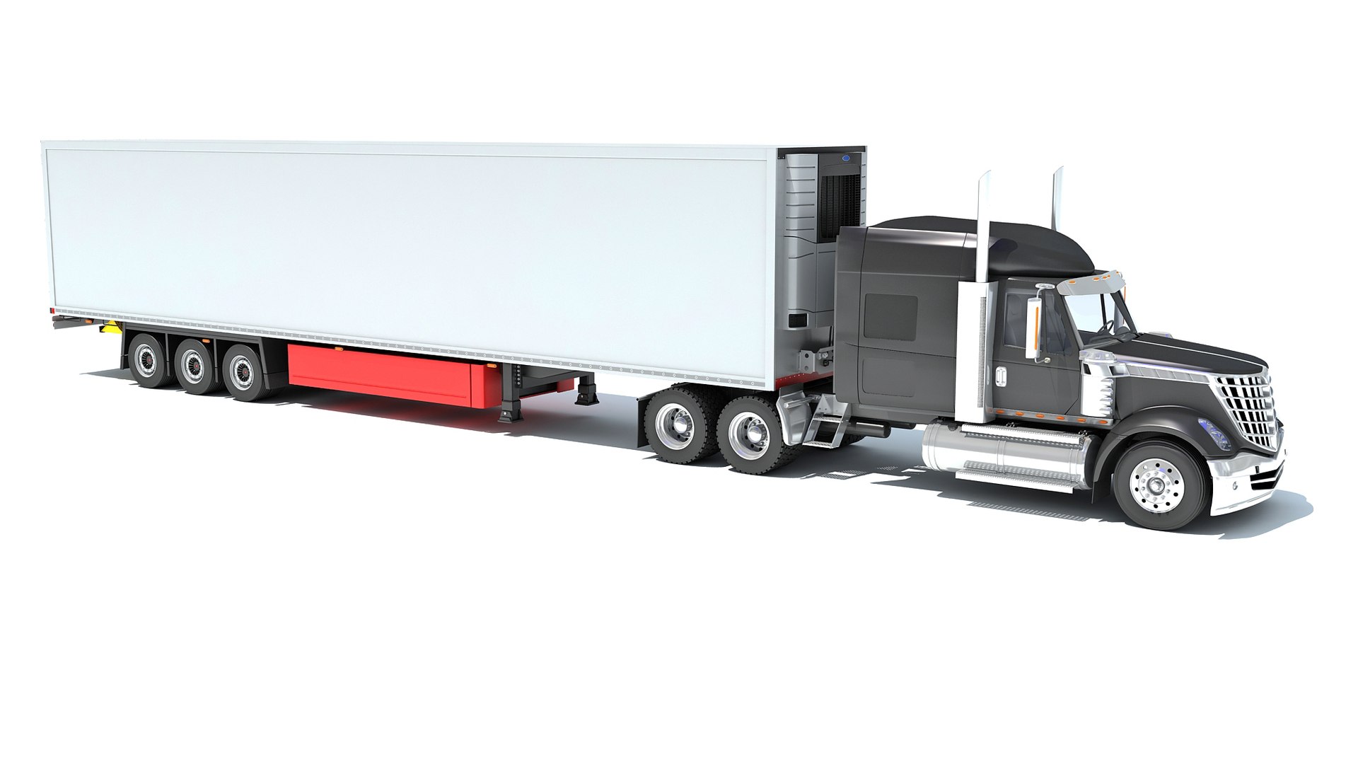 Truck With Reefer Refrigerator Trailer Model - TurboSquid 2020091