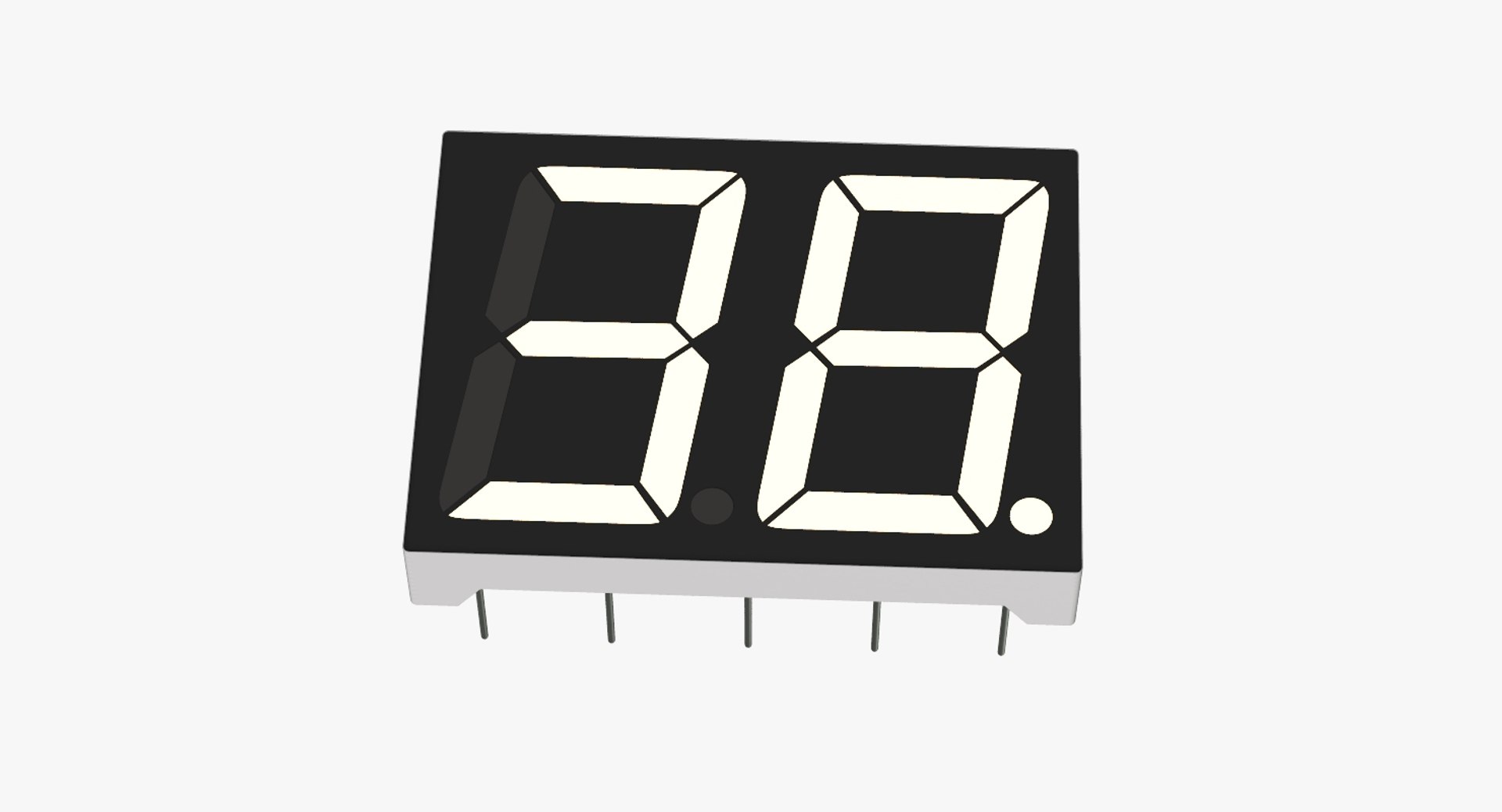 Segment Digit Lcd Double 3D Model - TurboSquid 1397927