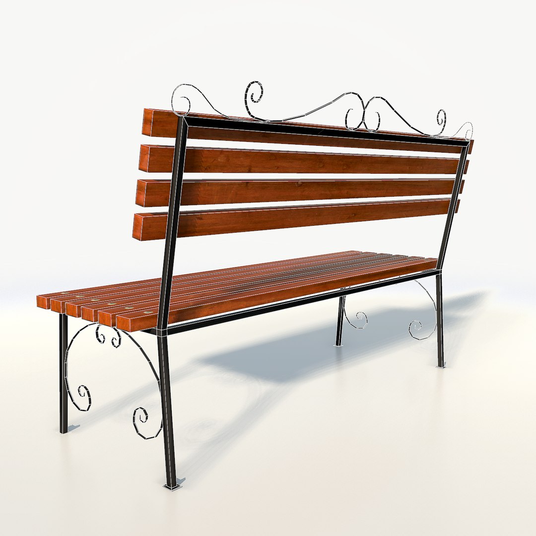 3d Park Bench Model