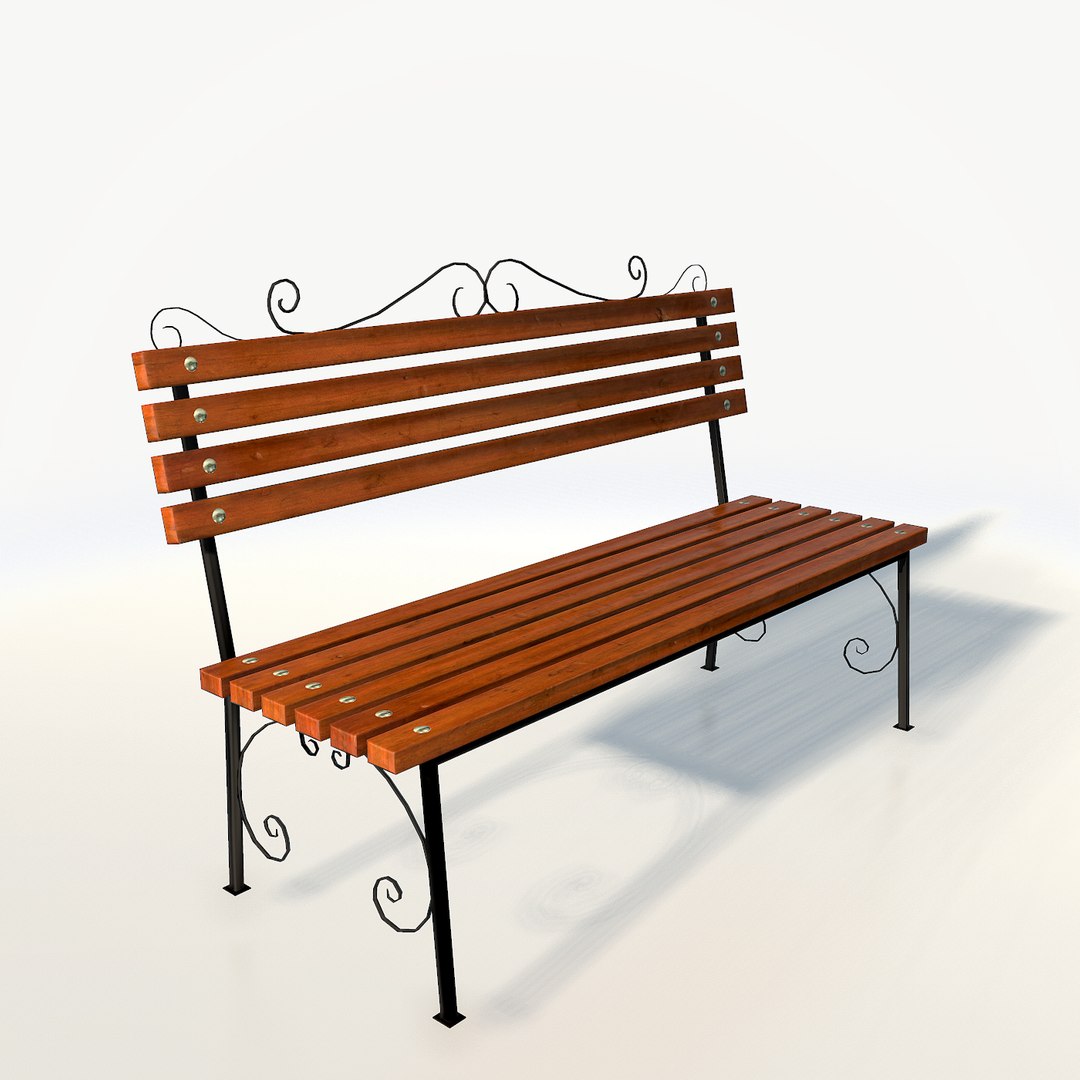 3d Park Bench Model