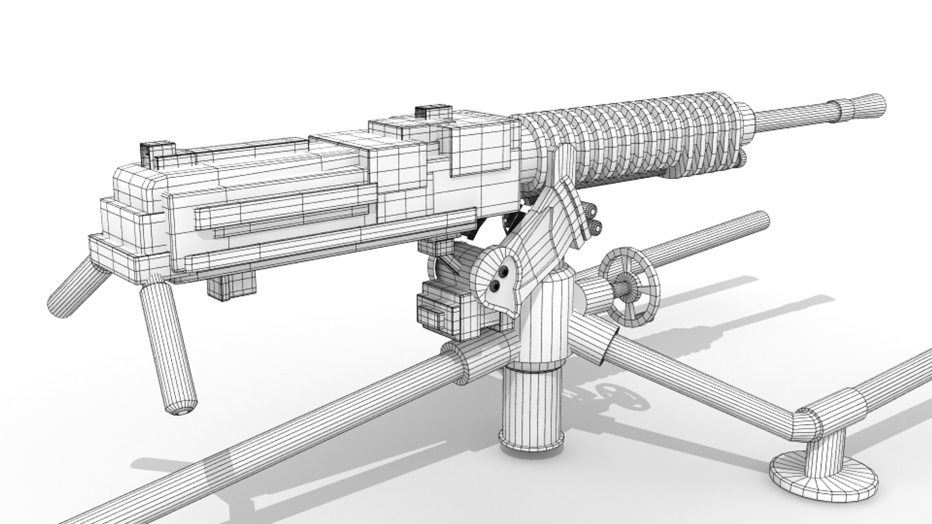 Type 92 Machine Gun 3d Obj