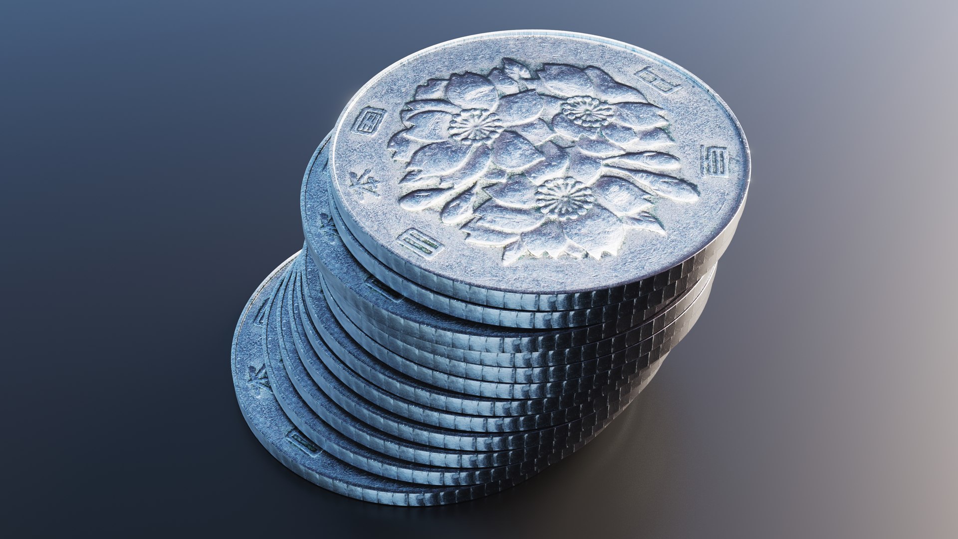 Japanese Yen Coin 3D Model - TurboSquid 2293717