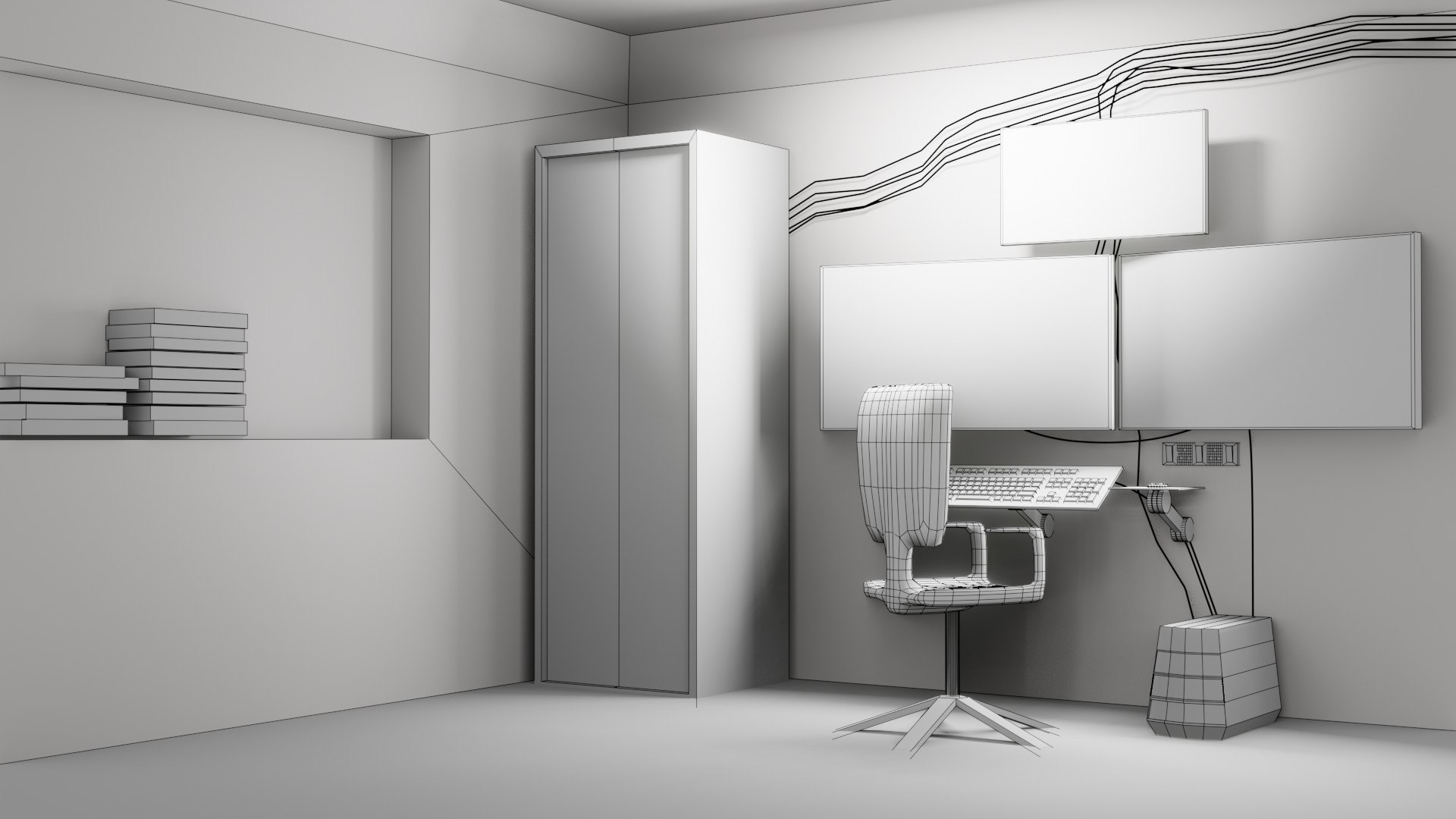 Hacker Workspace - Low poly - Game Ready 3D model - TurboSquid 1760640