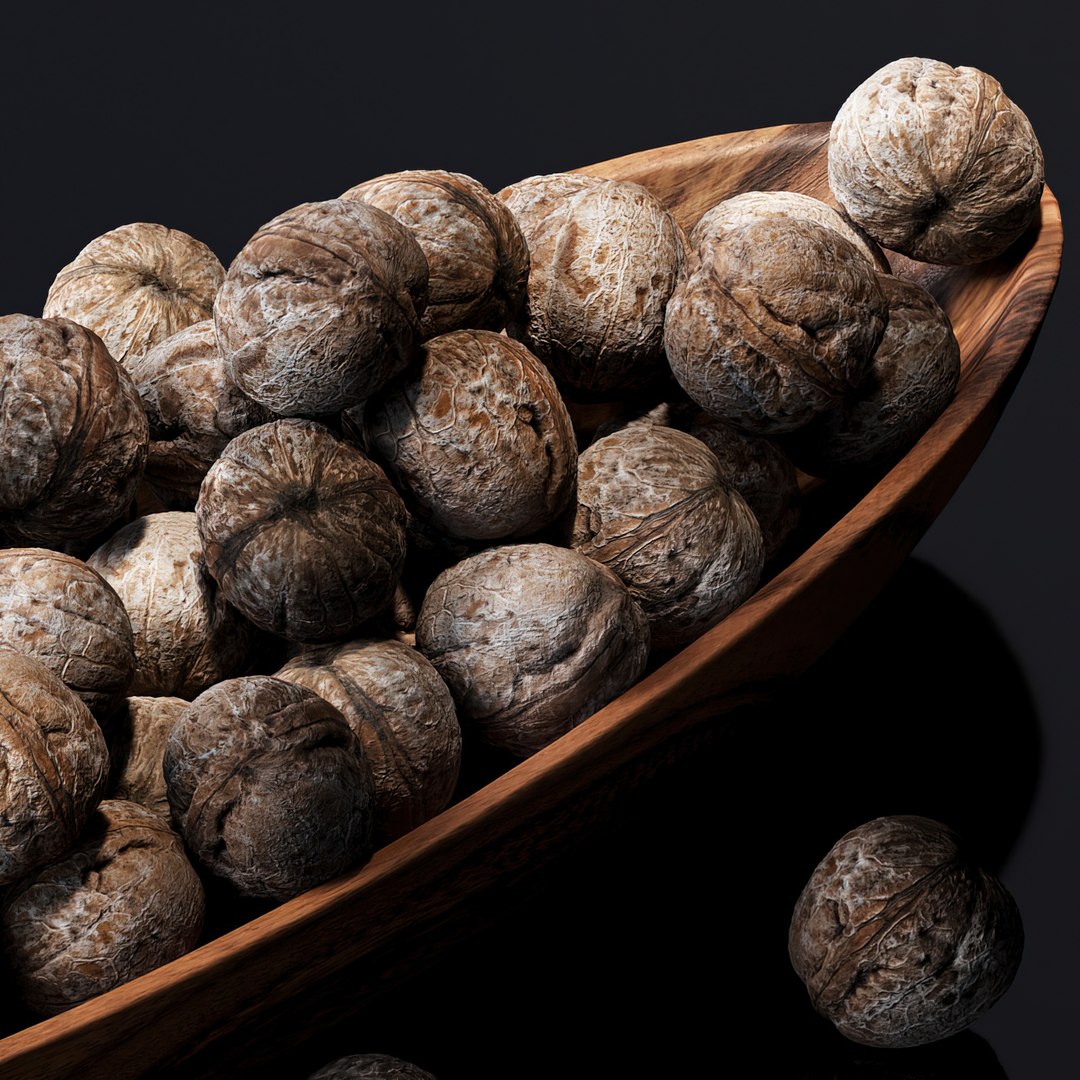 Walnut V2 In A Wooden Nut Bowl 3D Model - TurboSquid 1714588