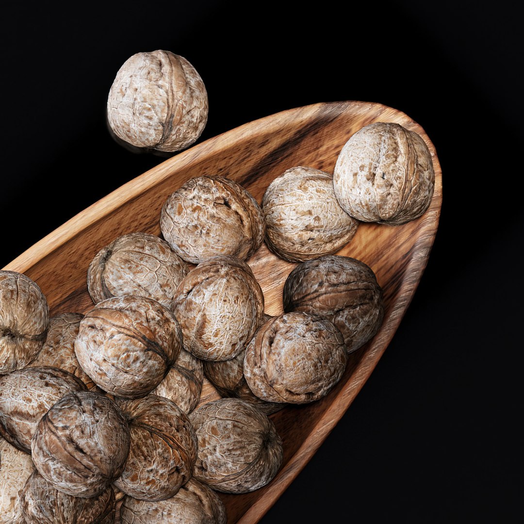 Walnut v2 in a wooden nut bowl 3D model - TurboSquid 1714588