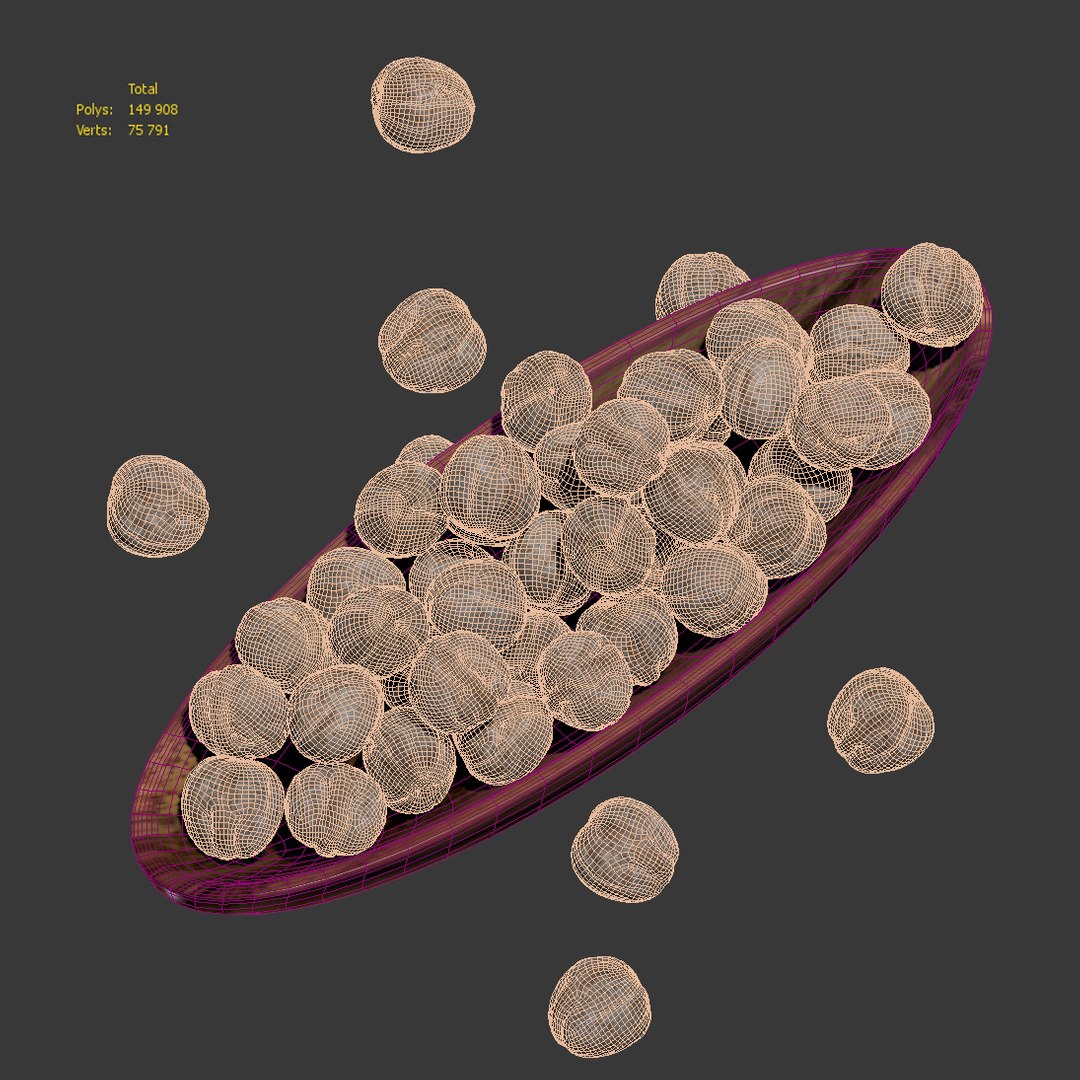 Walnut V2 In A Wooden Nut Bowl 3D Model - TurboSquid 1714588