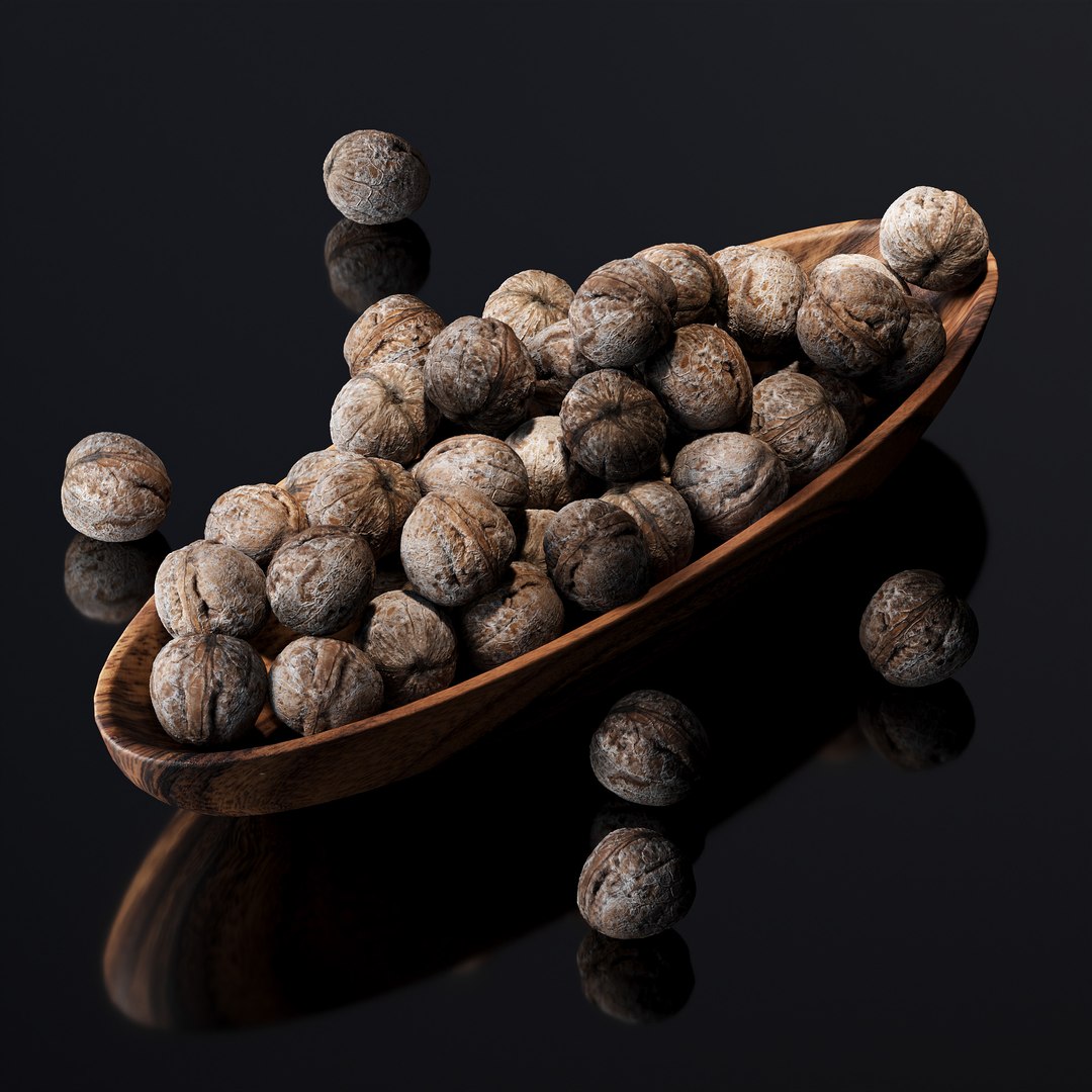 Walnut V2 In A Wooden Nut Bowl 3D Model - TurboSquid 1714588