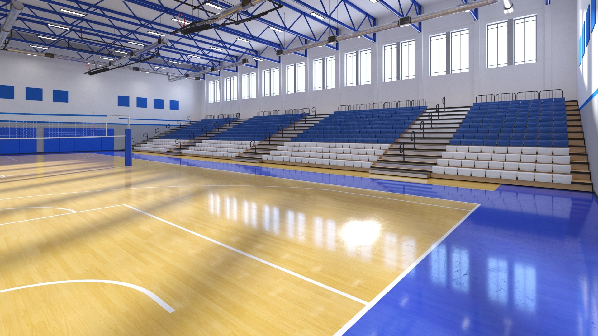 Realistic basketball gymnastic gym interior 3D model - TurboSquid 1436988